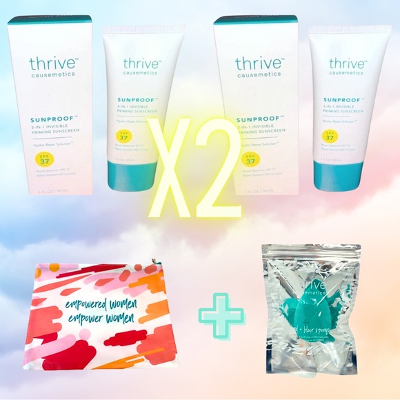 thrive causemetics | Makeup | 2 X Thrive Causemetics Sunproof 3 In Primer Sunscreen Free Baggift ...